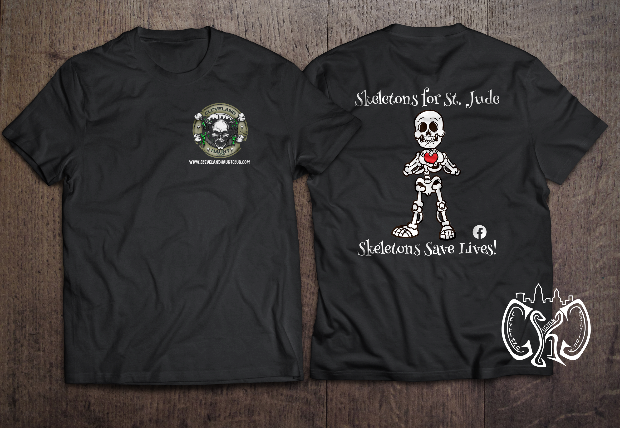 Cleveland Haunt Club Skeletons for St. Jude T-Shirt – Cleveland Kustom ...